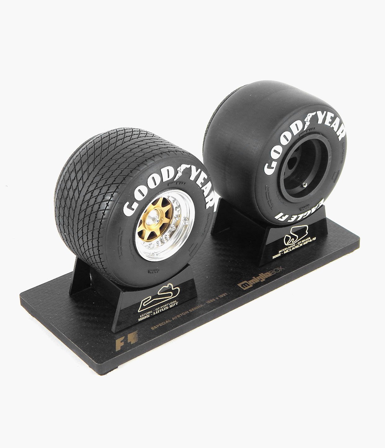 Kit F1 Especial Edição Senna Com Base 20cm – migliabox.com.br