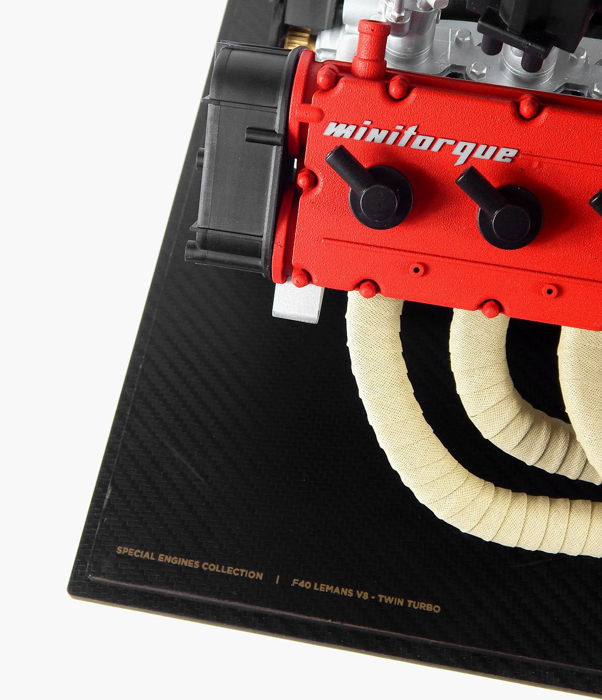 Miniatura Motor Biturbo Minitorque F40LM Escala 1:3 – migliabox.com.br